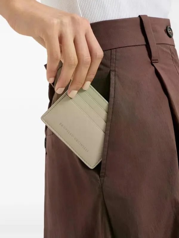 Brunello Cucinelli Logo-stamp Cardholder - Neutrals