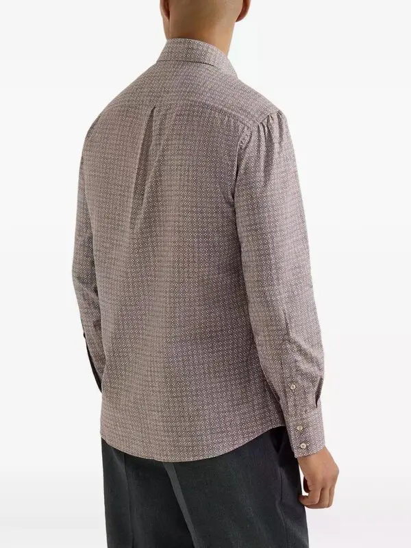 Brunello Cucinelli Flower-print Twill Shirt