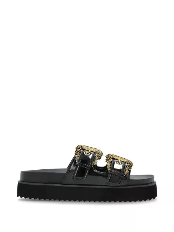 Versace Buckled Platform Sandals - Black