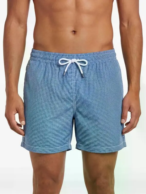 Fedeli Pattern Swim Shorts - Blue