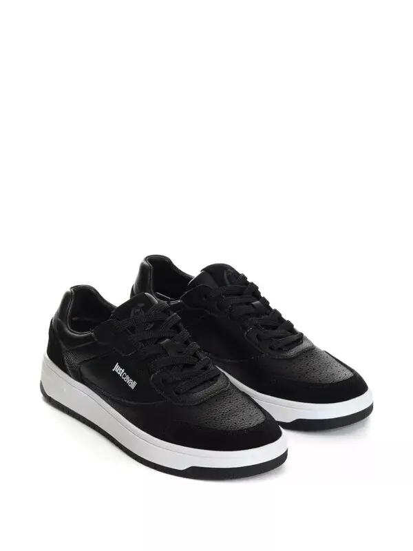 Just Cavalli Perforated Detail Lace-up Sneakers - Black