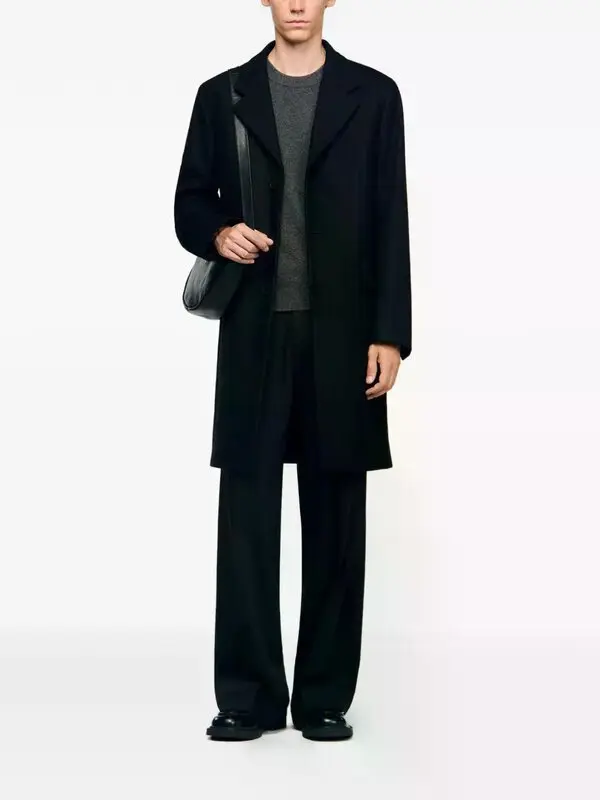 Sandro Wool And Cashmere Blend Coat - Blue