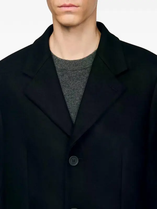 Sandro Wool And Cashmere Blend Coat - Blue