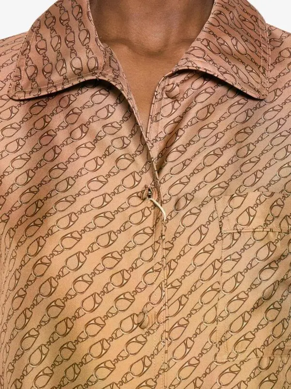 Herno Patterned Collared Shirt - Brown