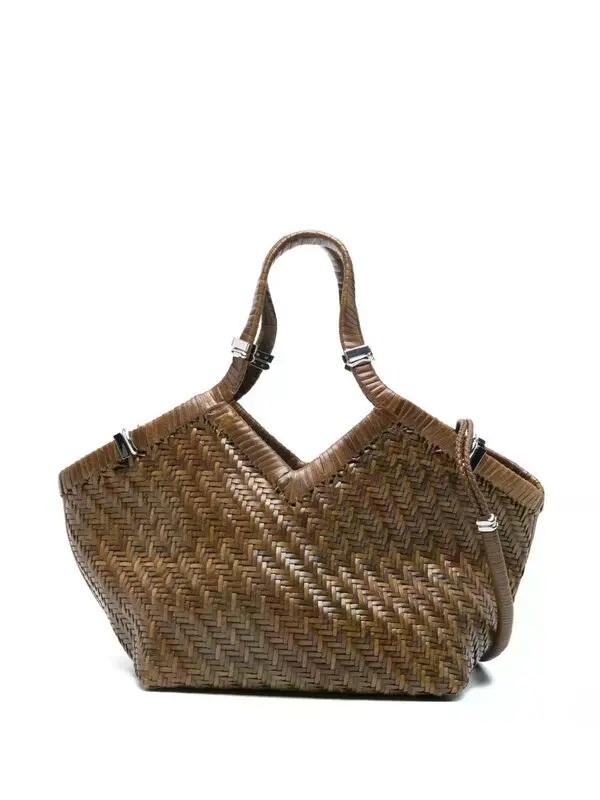 Benedetta Bruzziches Woven Leather Tote Bag - Brown