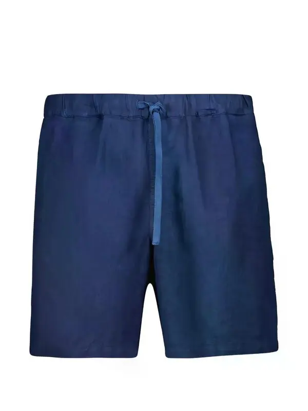 120% Lino Drawstring Fastening Shorts - Blue