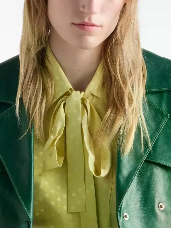 Prada Double-breasted Leather Coat