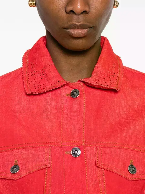 Ermanno Scervino Coral Jacket With Pointelle Detailing