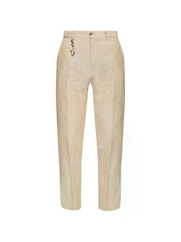 Paul & Shark Linen Trousers With Shark Charm