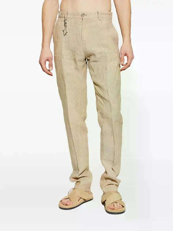 Paul & Shark Linen Trousers With Shark Charm