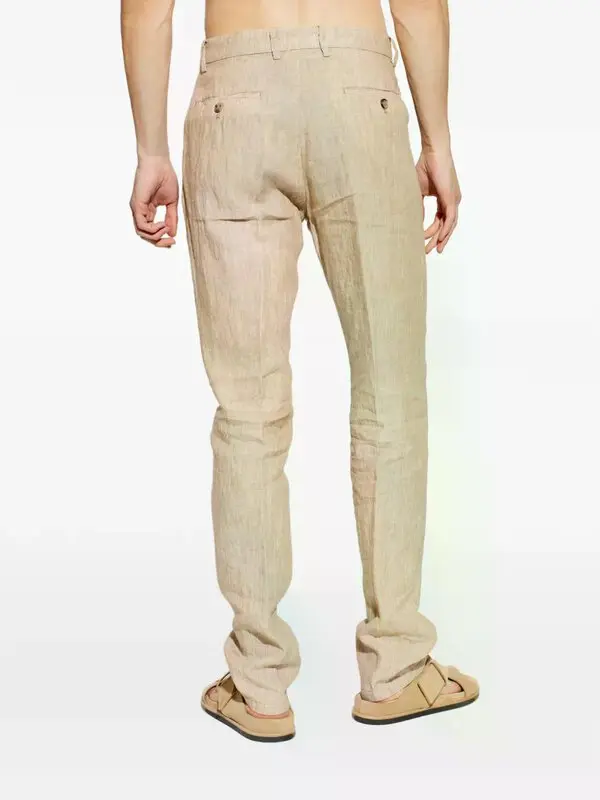 Paul & Shark Linen Trousers With Shark Charm