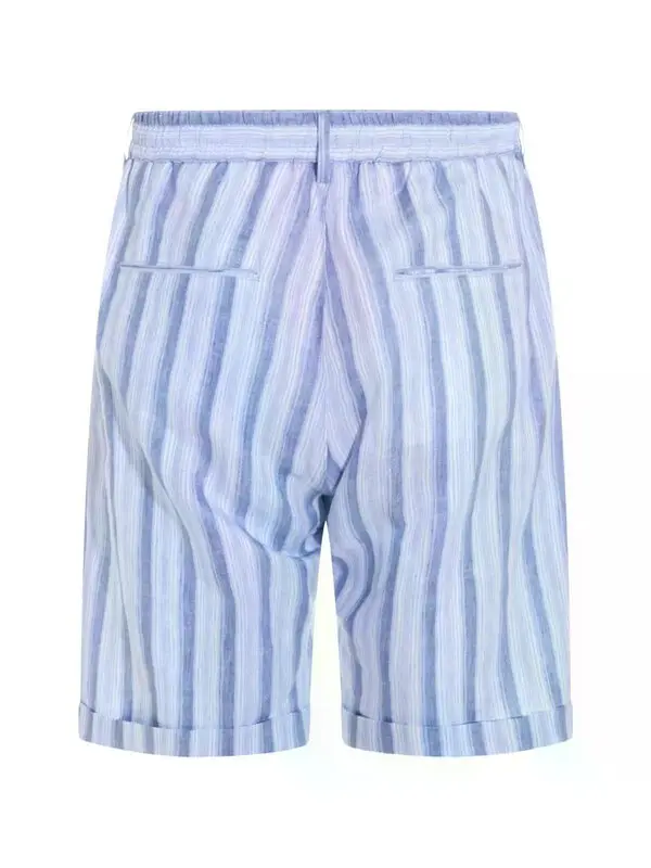 Tagliatore Striped Linen Drawstring Shorts