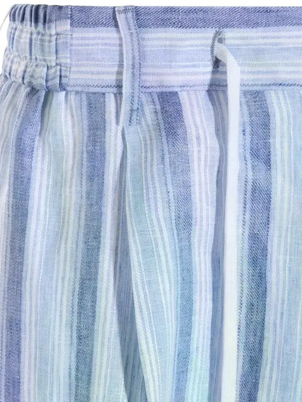 Tagliatore Striped Linen Drawstring Shorts