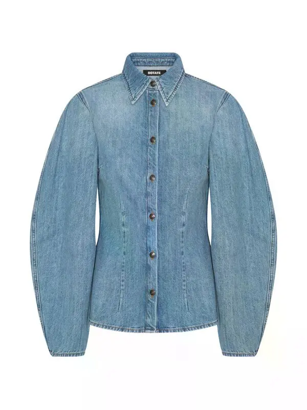 ROTATE BY BIRGER CHRISTENSEN Denim Shirt With Metal Buttons - Blue