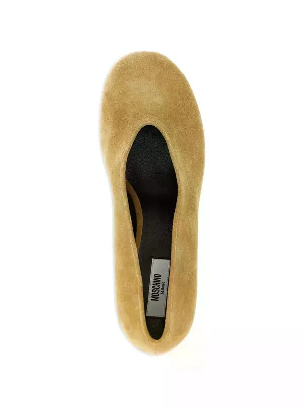 Moschino Suede Rounded Toe Pumps - Neutrals