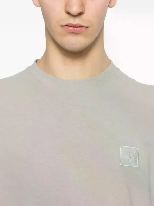 Stone Island Ghost Crew-neck Logo-patch T-shirt - Grey