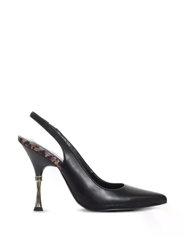 Just Cavalli Pointed Toe Slingback Stiletto Heel Pumps With Leopard Print Detail