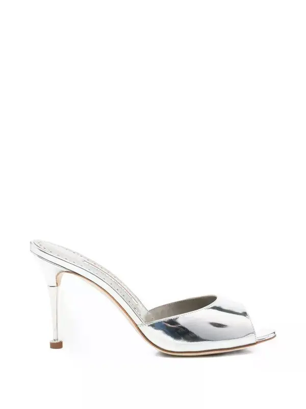 Manolo Blahnik Pointed Toe Pumps - Silver