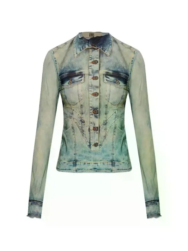 KNWLS Halcyon Buttoned Denim Top - Blue