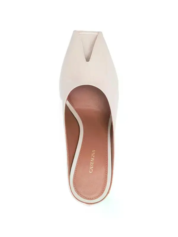 CASTAGNA Daisy Cutout Pointed Toe Mules - Neutrals