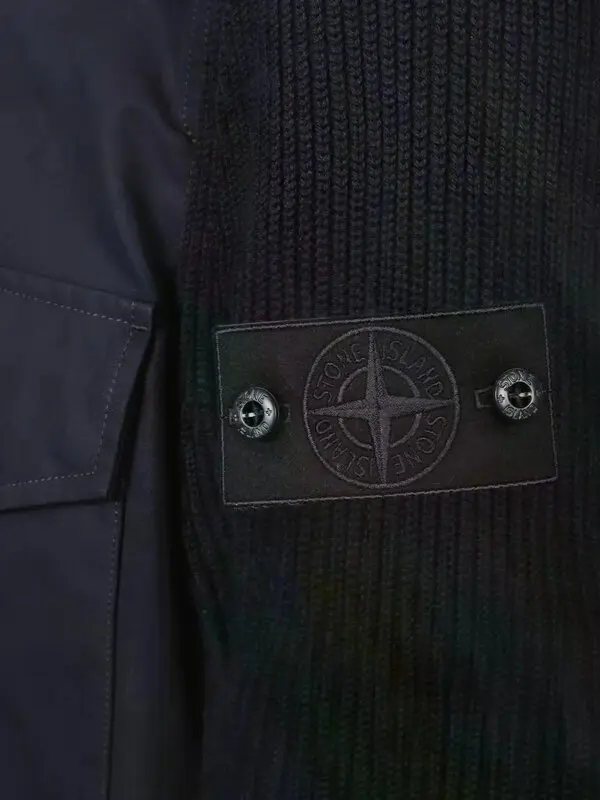 Stone Island Zip-up Chest Pocket Jacket With Logo Patch