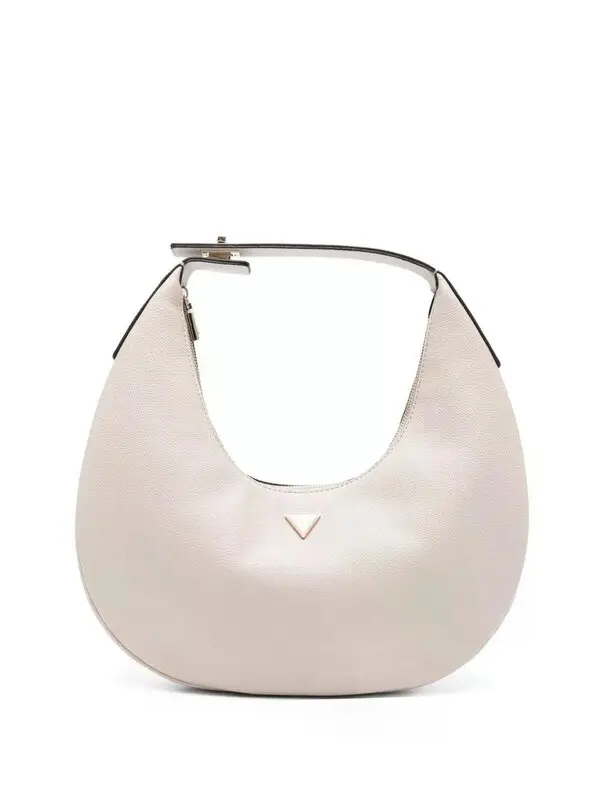 Guess Evie Triangle-logo Shoulder Bag - Neutrals