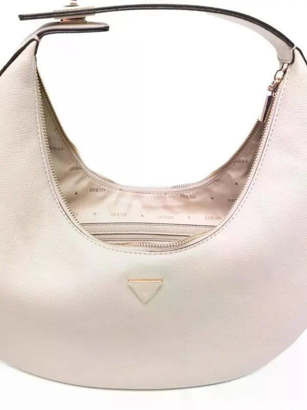 Guess Evie Triangle-logo Shoulder Bag - Neutrals