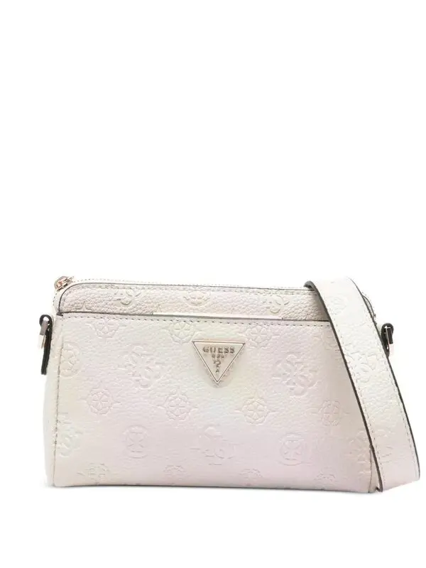 Guess Small Crossbody Bag With Logo Plaque - Neutrals