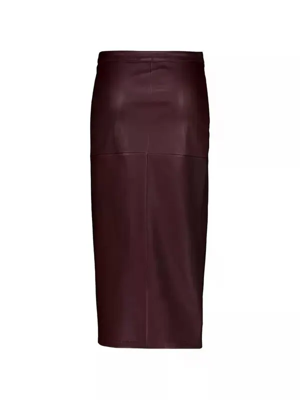 Rabanne Buttoned Leather Midi Skirt