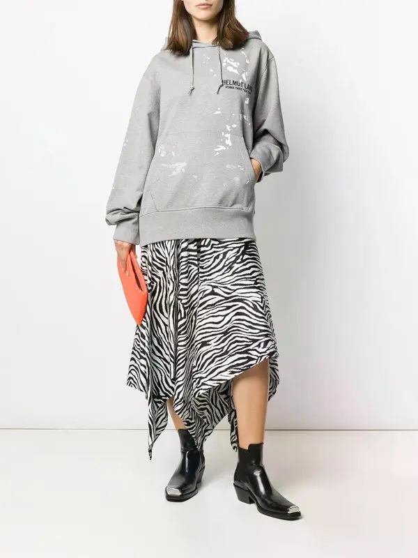 Helmut Lang Logo Print Drawstring Hoodie