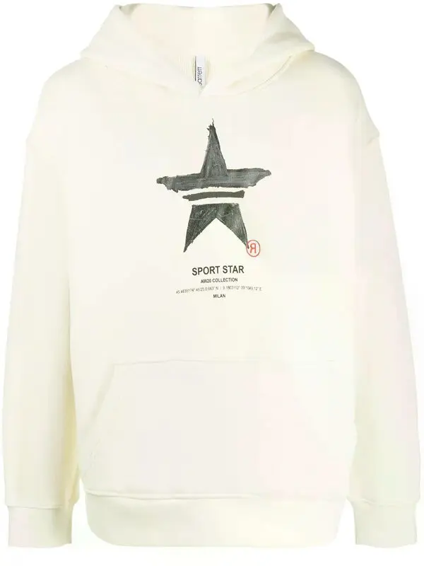 Neil Barrett Hand-painted Sports Star Print Hoodie - Neutrals