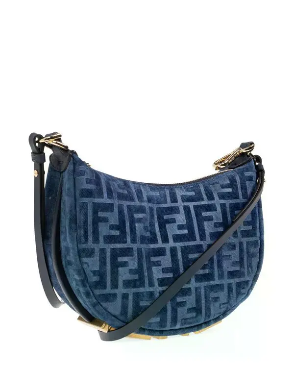 Fendi Mini Graphy Monogram-logo Shoulder Bag - Blue