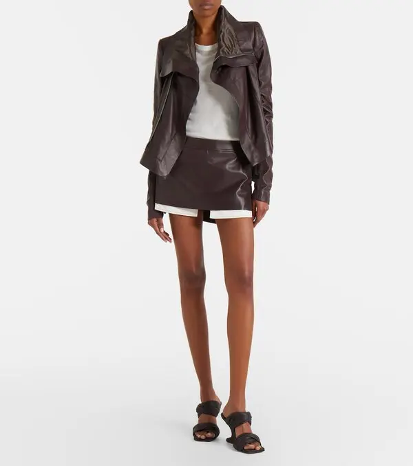 Rick Owens Leather Miniskirt
