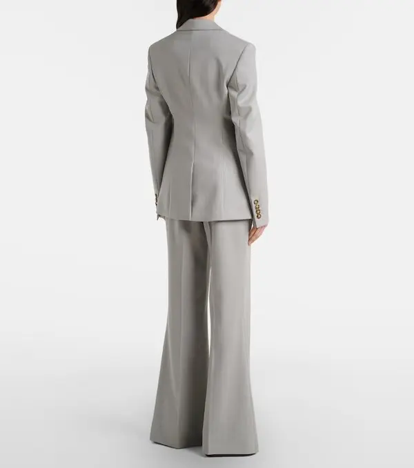 Stella McCartney Striped Wool Bootcut Pants - Grey