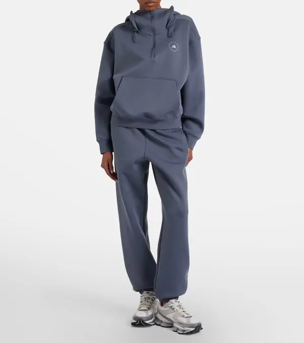 Adidas By Stella McCartney Half-zip Hoodie With Drawstring Hood
