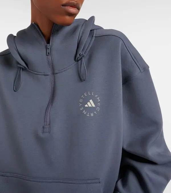 Adidas By Stella McCartney Half-zip Hoodie With Drawstring Hood