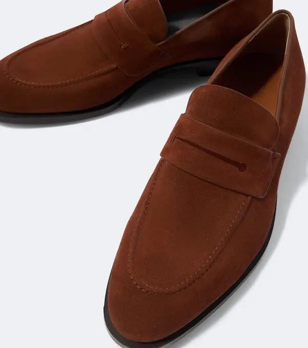 Zegna Suede Penny Loafers
