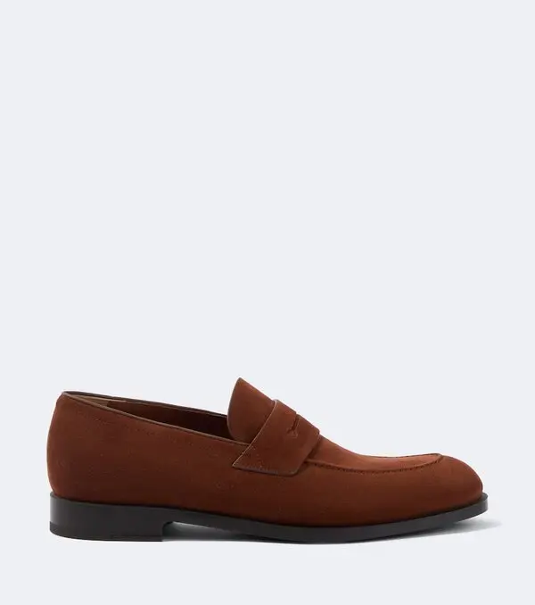 Zegna Suede Penny Loafers