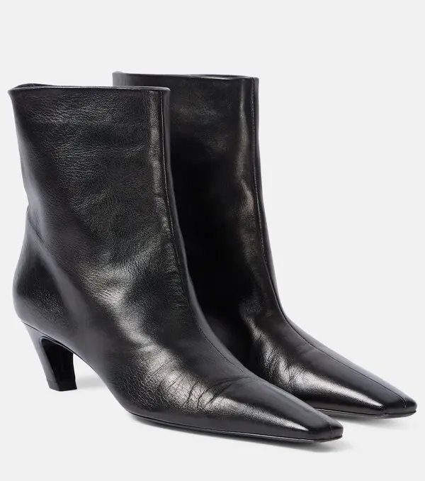 Khaite Arizona Leather Ankle Boots