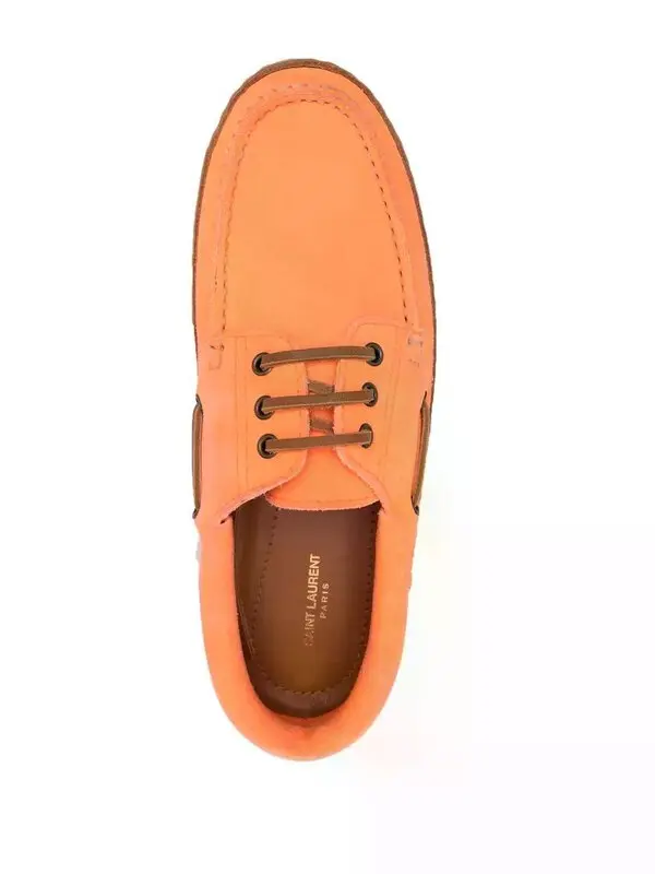Saint Laurent Calf Leather Boat Shoes