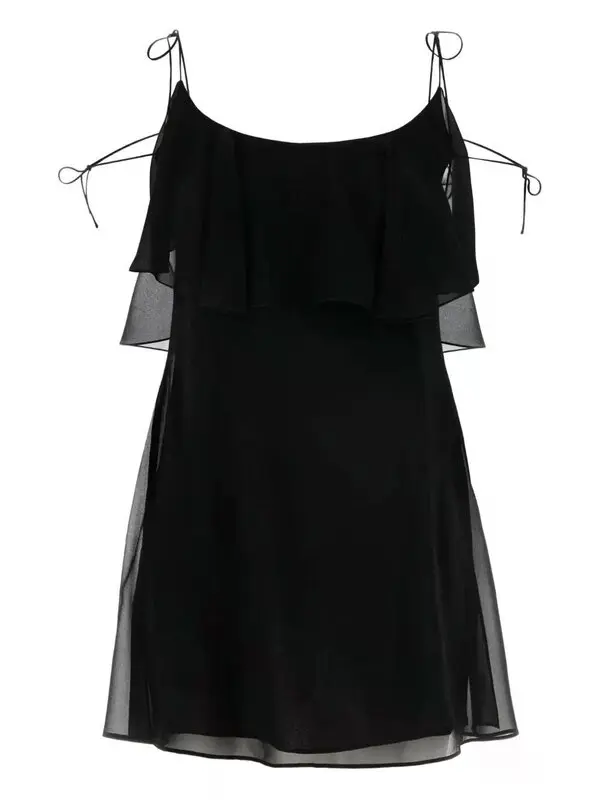 Saint Laurent Ruffle-detail Dress - Black