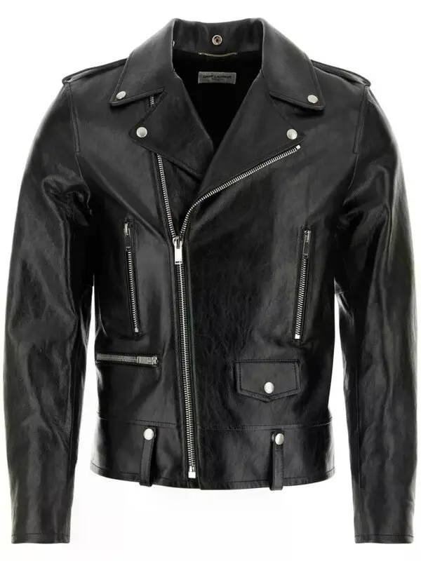 Saint Laurent Leather Zipped Biker Jacket