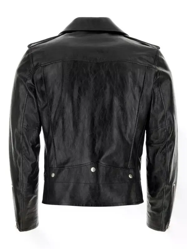 Saint Laurent Leather Zipped Biker Jacket