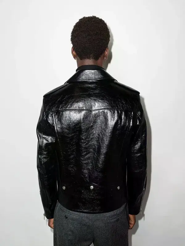 Saint Laurent Leather Zipped Biker Jacket