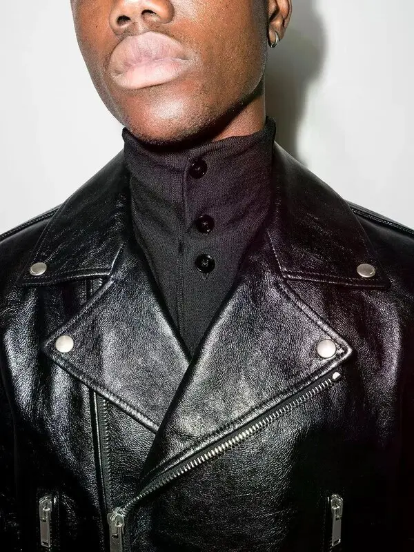Saint Laurent Leather Zipped Biker Jacket