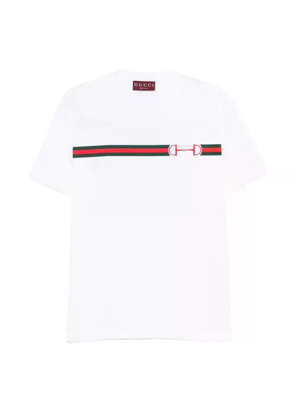 Gucci Stripe Logo T-shirt - White