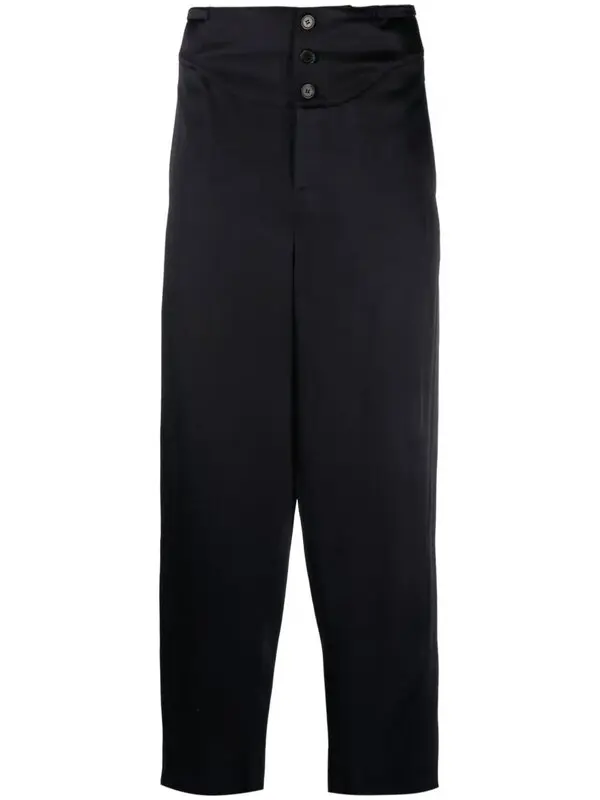 Saint Laurent Silk Tailored Trousers - Blue