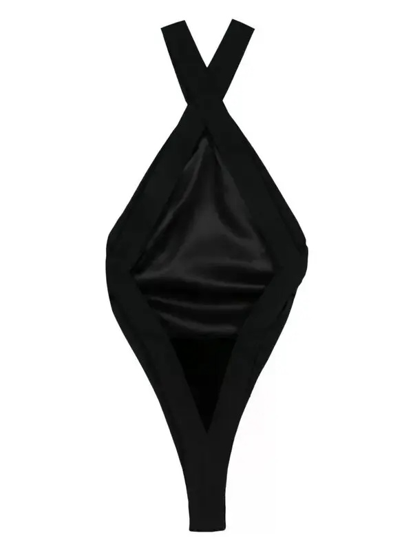 Saint Laurent Sleeveless Silk Bodysuit - Black