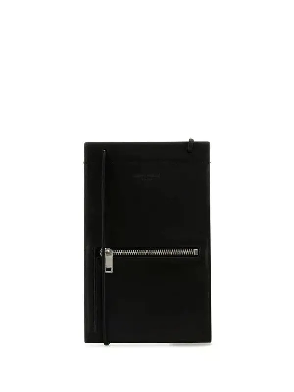 Saint Laurent Leather Card Holder - Black