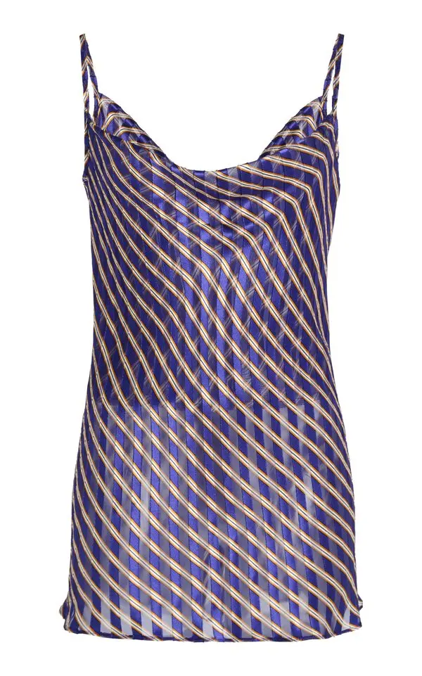 Dries Van Noten Chai Striped Devoré Camisole - Purple